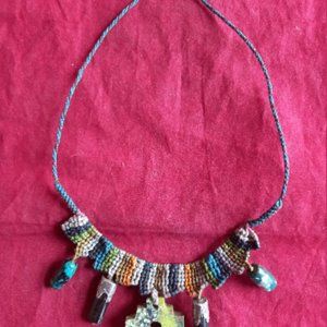 Jewelry | Peruvian Necklace Woven In Macrame Thread And Natural Stone ...